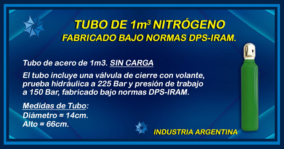 TUBO DE NITROGENO DE 1 M3 HIERRO-SIN CARGA- – JENNER GLOBAL